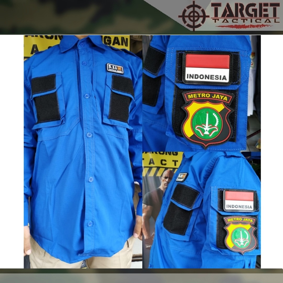 Kemeja Tactical 5.11 Panjang – Biru Terang - Target Military ID ...