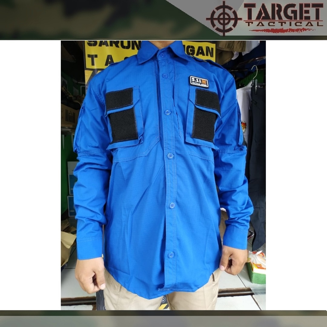 Kemeja Tactical 5.11 Panjang – Biru Terang - Target Military ID ...